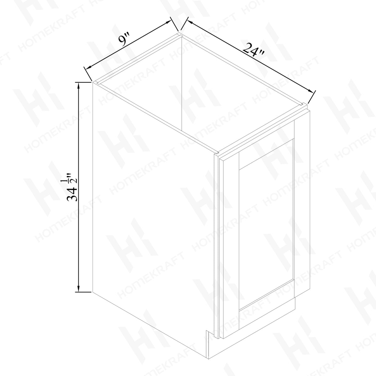 Full Height Door Bases-1Door – HomeKraft Cabinetry